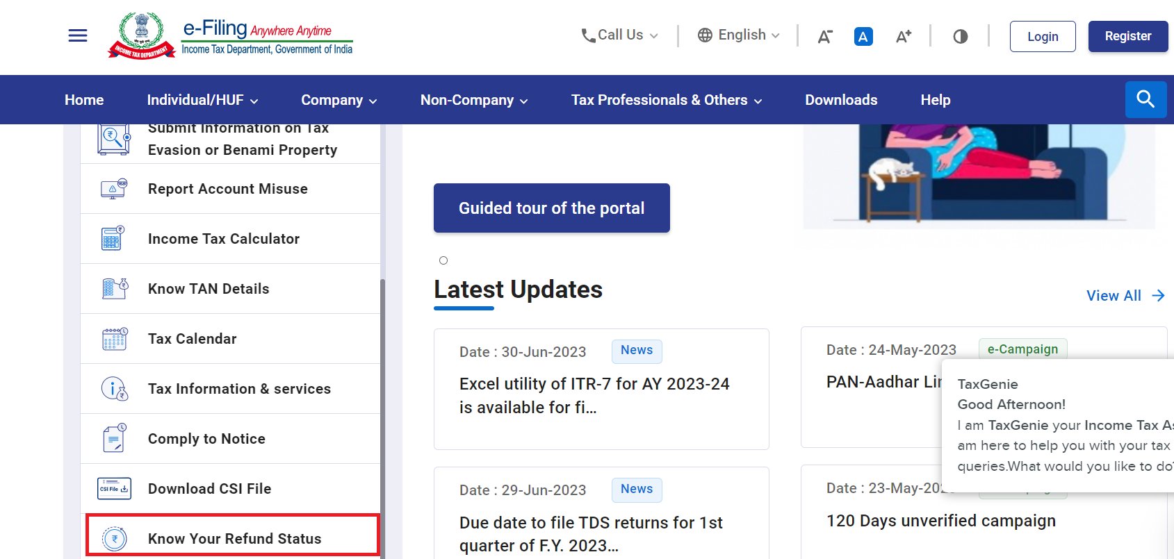 New functionality has been launched on the Income Tax Portal TAXCONCEPT