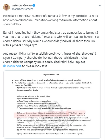 Income Tax Department's answer to Ashnir Grover's question: Department ...