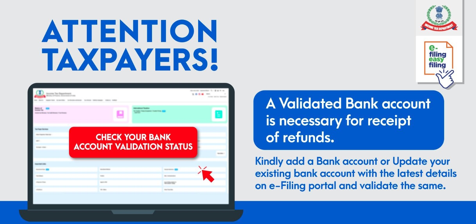 Income Tax receipt of refunds update received from Income Tax ...