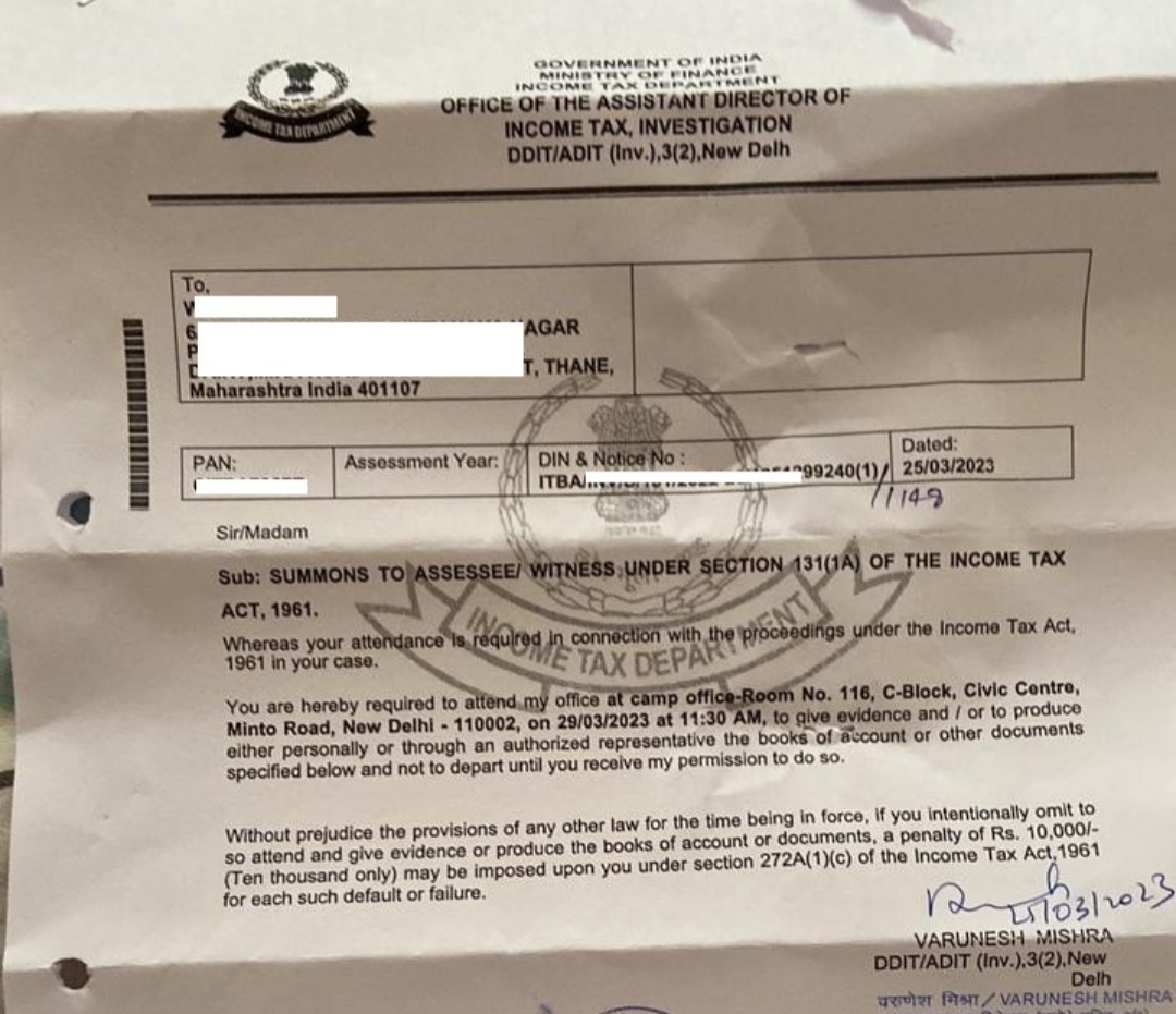 Income Tax Department to send notice to taxpayers: Update Your Income ...