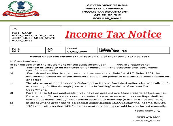 Income Tax Department's Reassessment of 170 Thousand Income Tax Notices ...