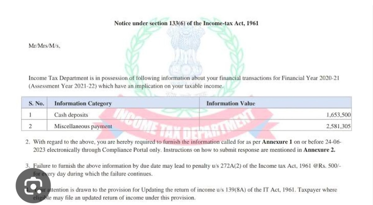 Cash deposit limit savings account without alerting Income Tax ...