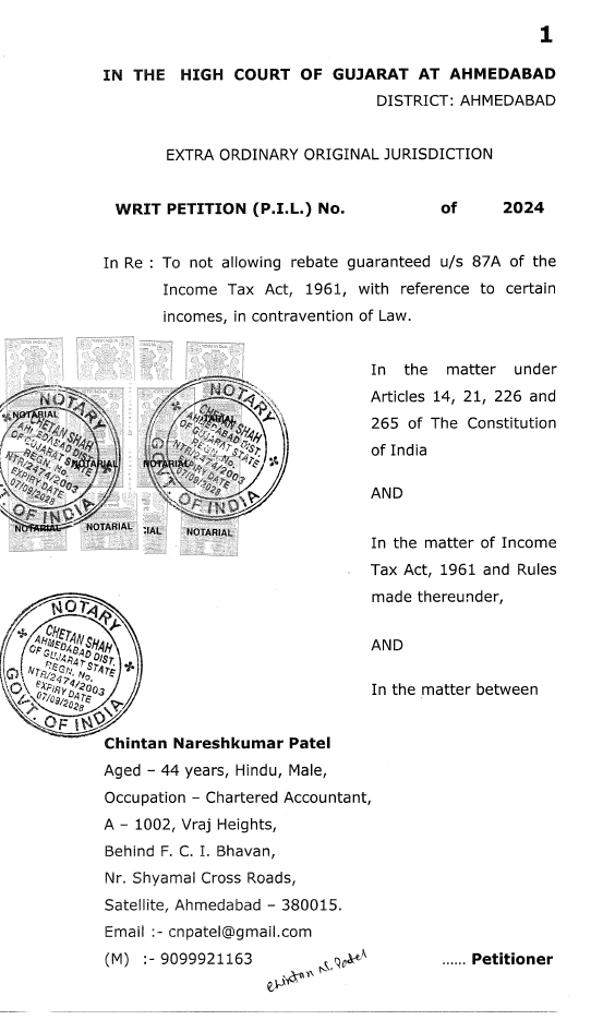 Taxpayer Relief: PIL Filed Against 87A Demand Notices TAXCONCEPT